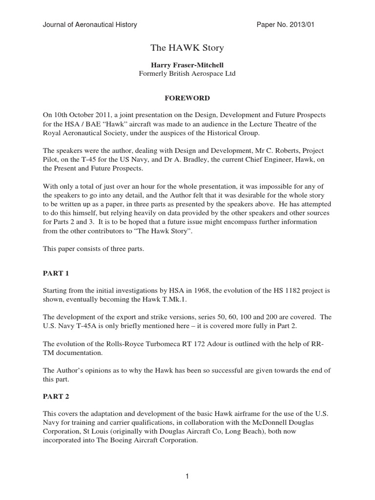 The Hawk Story | PDF | Aviation | Aircraft
