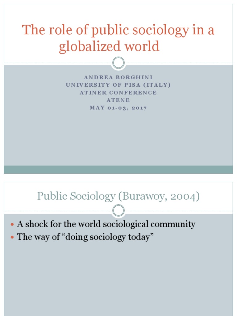 The Role of Public Sociology in A Globalized World | PDF | Sociology ...