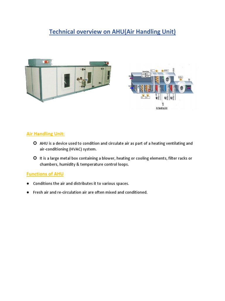 Technical Overview On AHU | PDF | Hvac | Control Theory