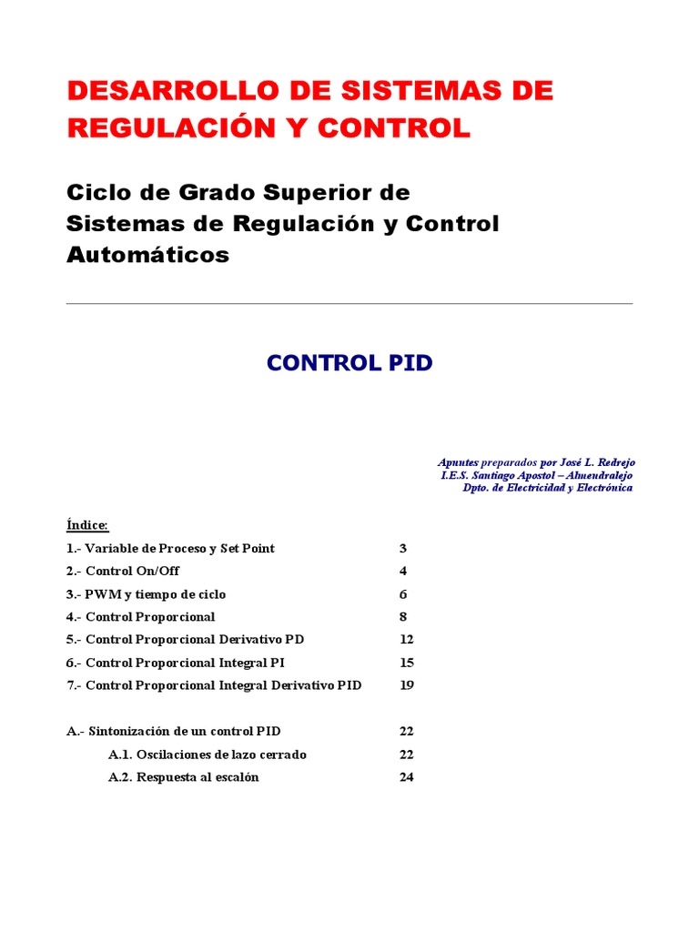 Control Pid | PDF | Oscilación | Temperatura