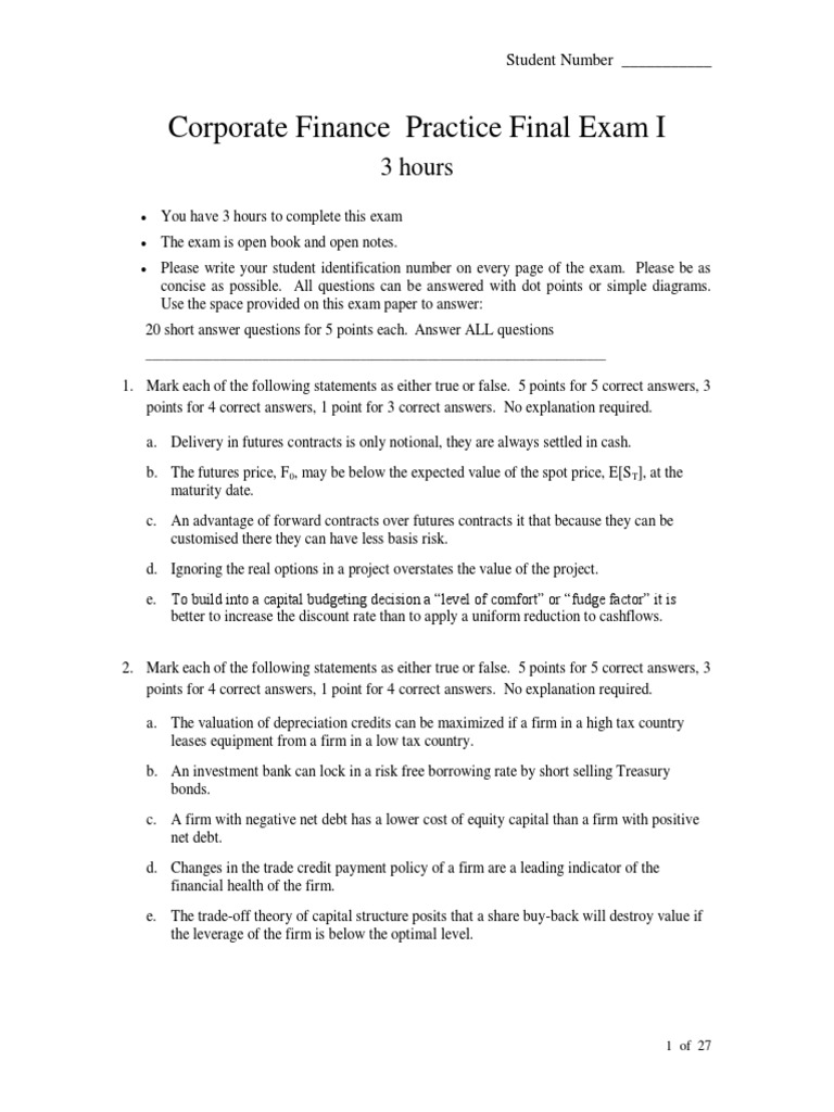 111 Practice Final Exams | PDF | Swap (Finance) | Futures Contract