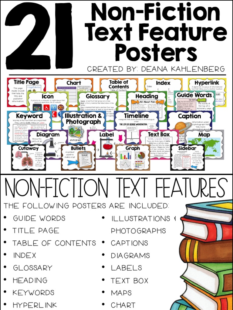 Nonfiction Text Features Posters | PDF | Fish | Reptile