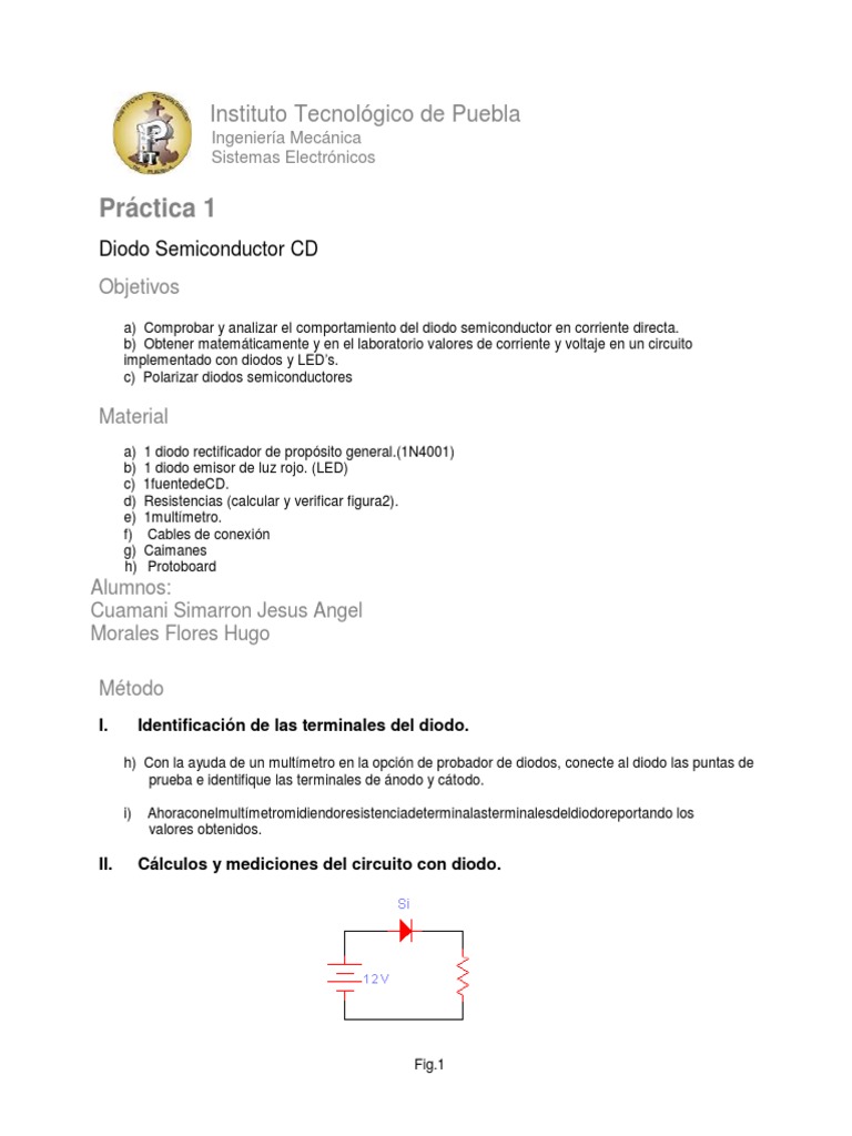 Práctica de Diodos y LEDs en Circuitos | PDF | Diodo | Diodo emisor de luz