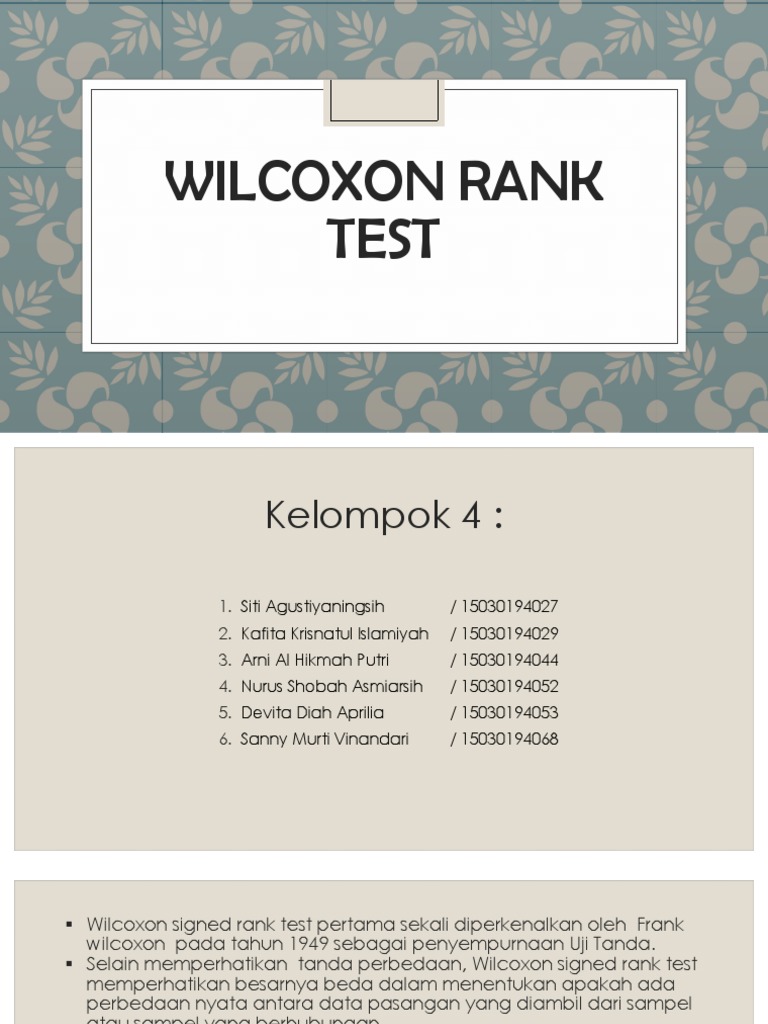 Panduan Uji Wilcoxon Signed Rank Test | PDF