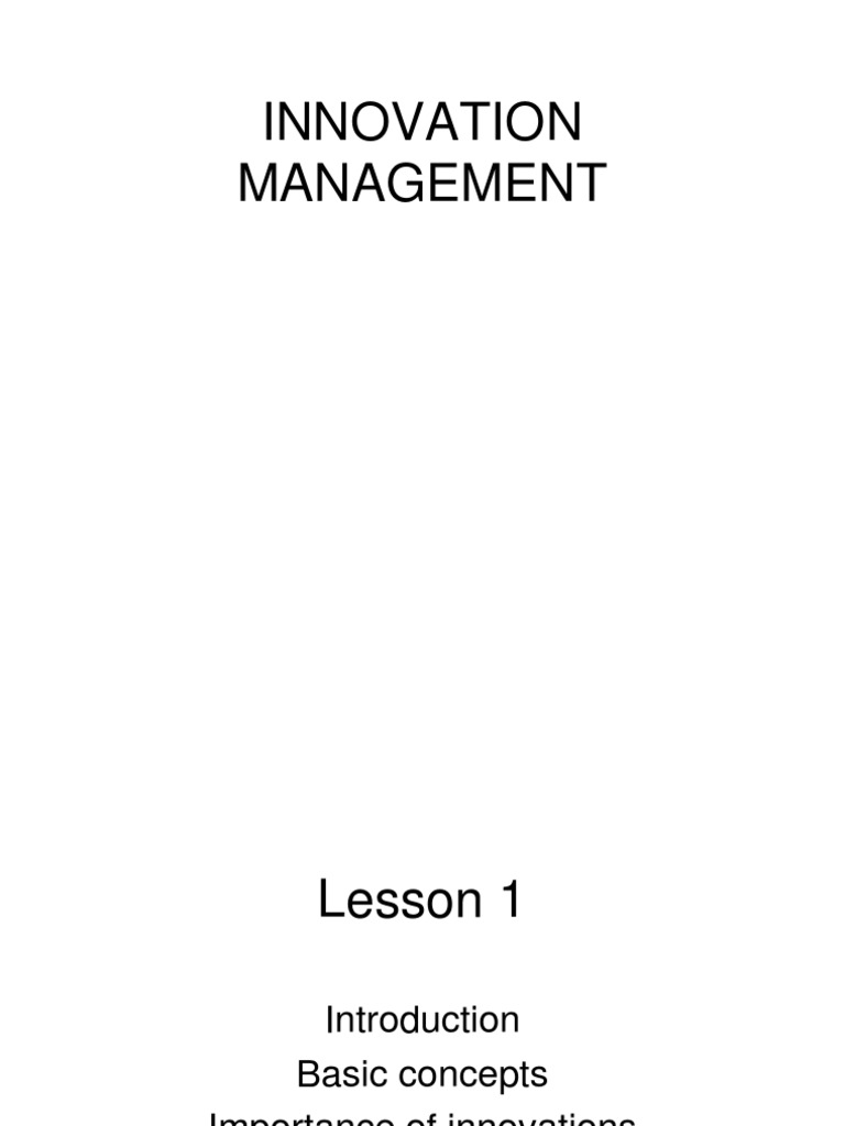 Innovation Management | PDF | Option (Finance) | Innovation