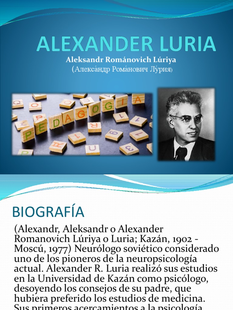 Alexander Luria | Psicología clínica | Sicología y ciencia cognitiva
