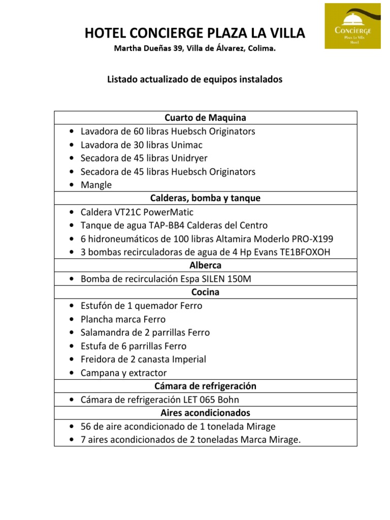 NOM-020-STPS Listado Actualizado de Los Equipos Que Se Encuentran ...