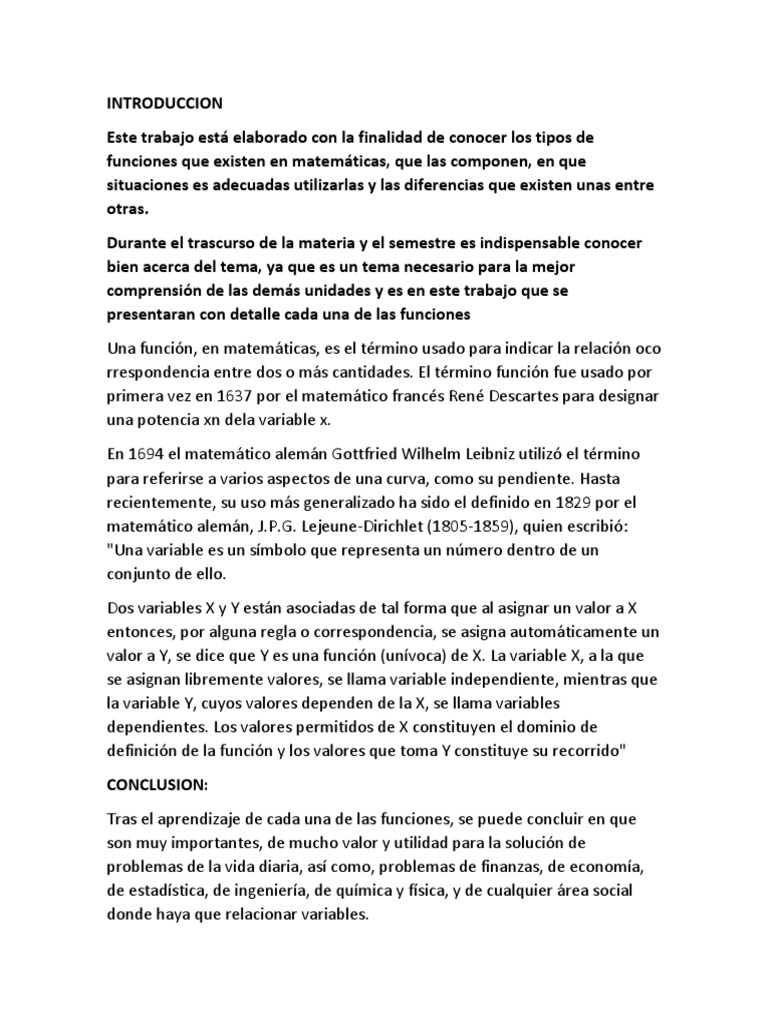 Introduccion y Conclusion, Calculo | PDF | Variable (Matemáticas ...