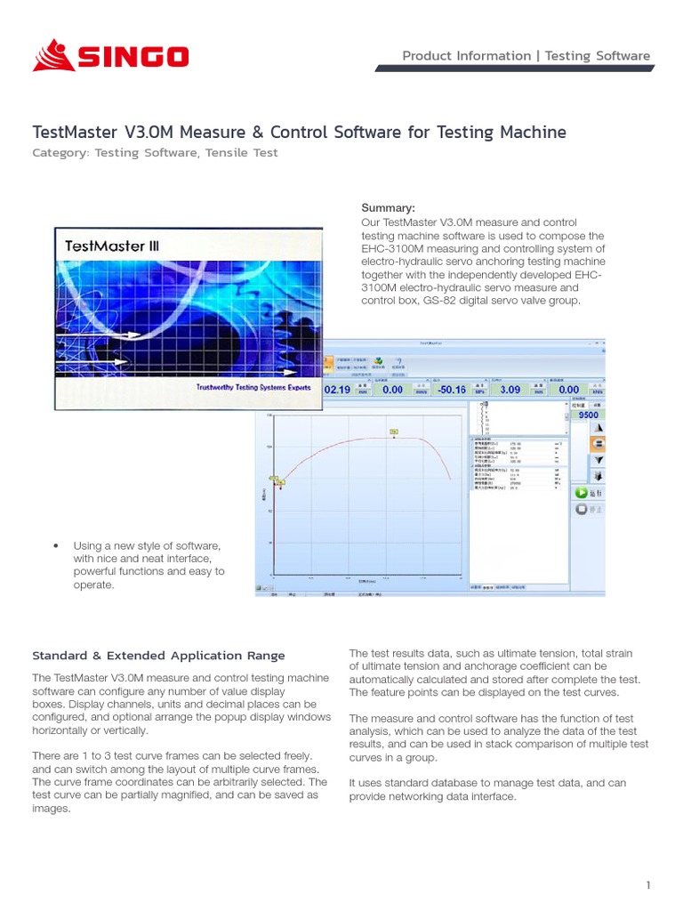 TestMaster V3M Measure & Control Software For Testing Machine | PDF ...