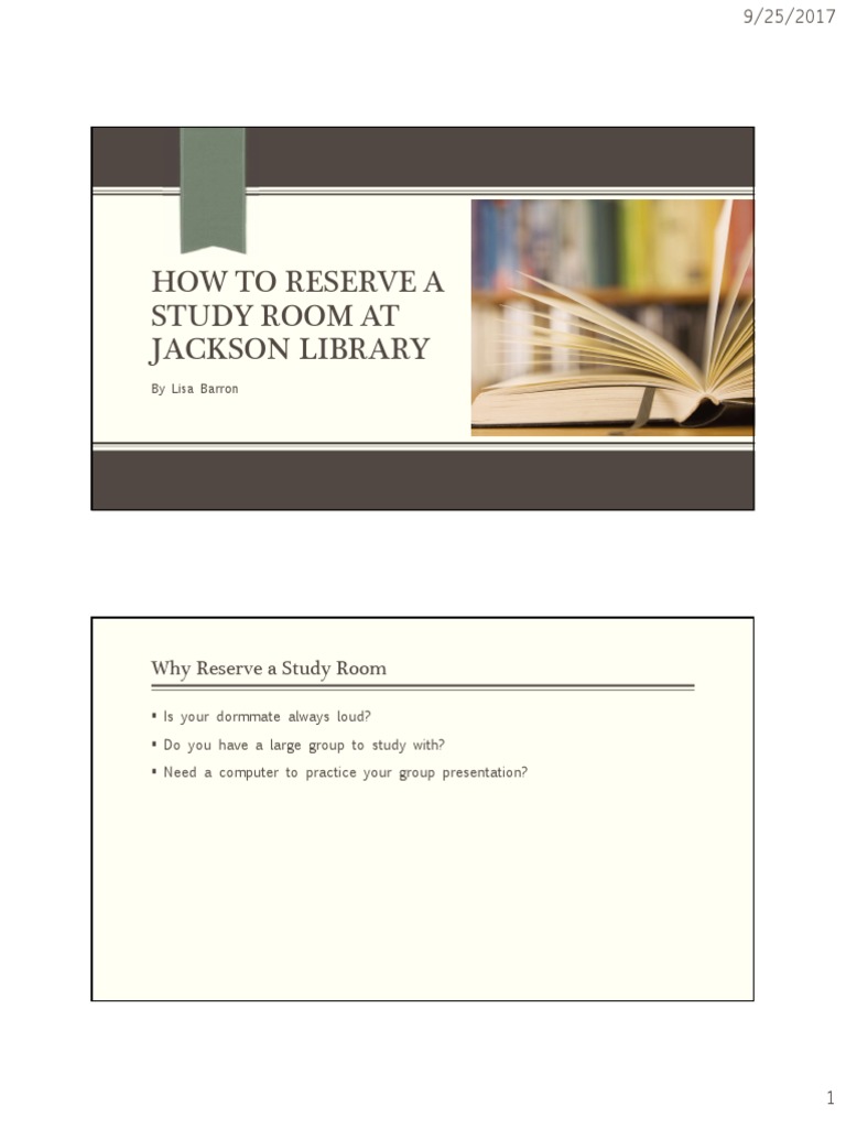 Reserve Study Rooms at Jackson Library | PDF