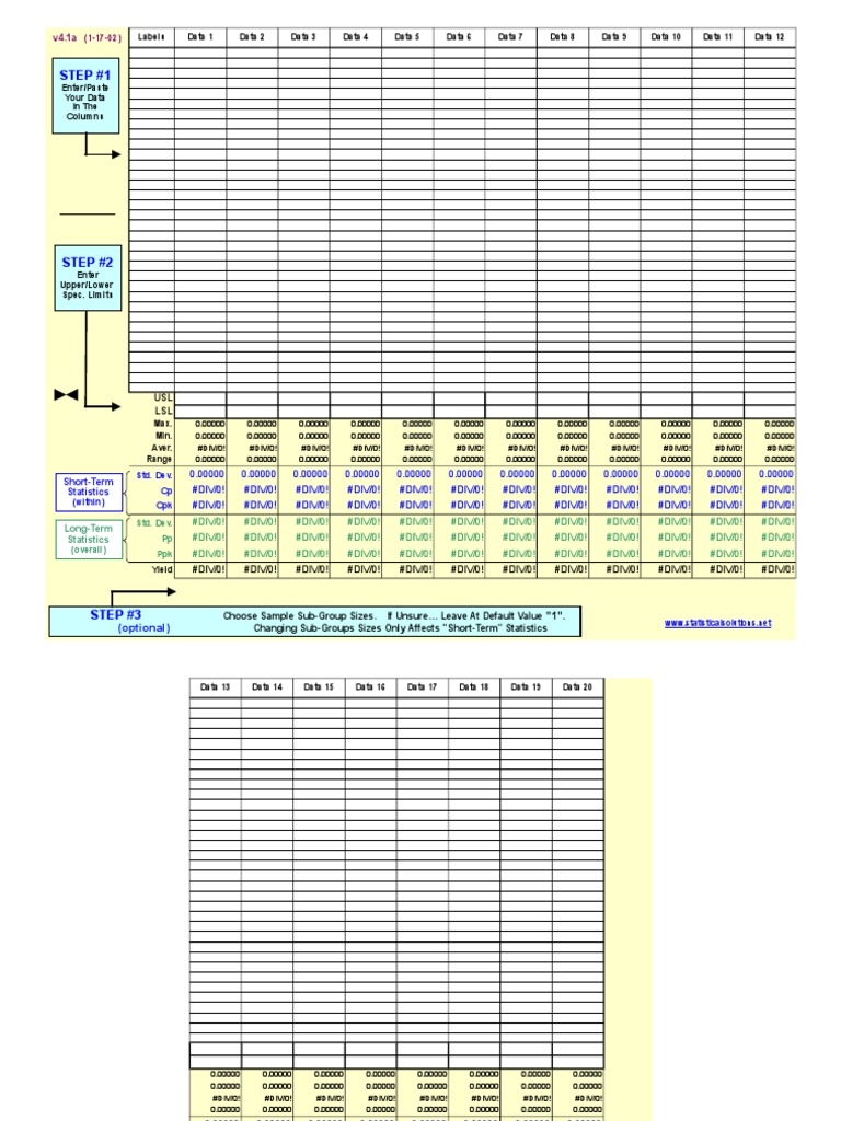 Cpk and Ppk Calculation Guide | PDF
