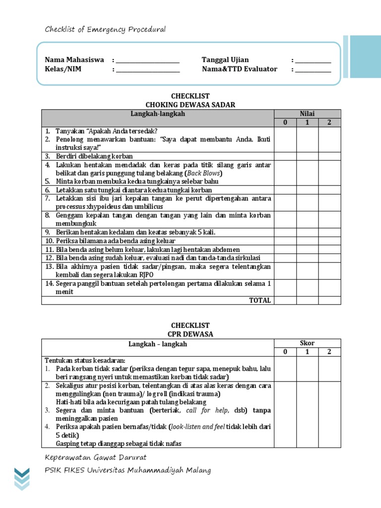 Check List RJP + Choking | PDF