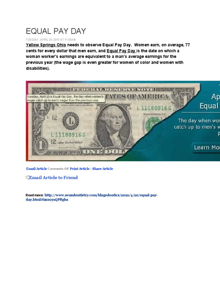 Equal Pay Day Awareness in Ohio | PDF | Social Science | Wellness