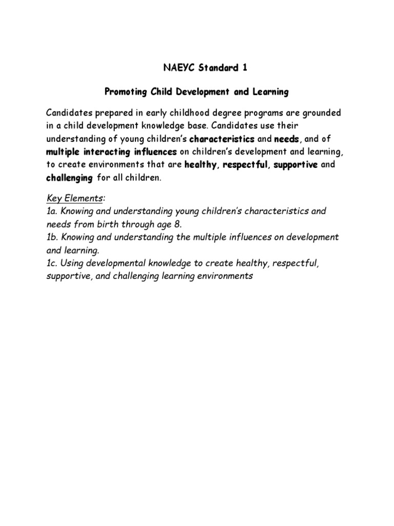 Naeyc Standard 1 | PDF