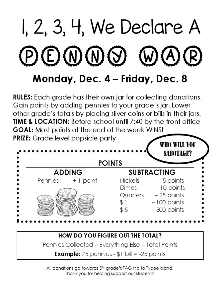 Penny War Flyer | PDF | Coins | Currency