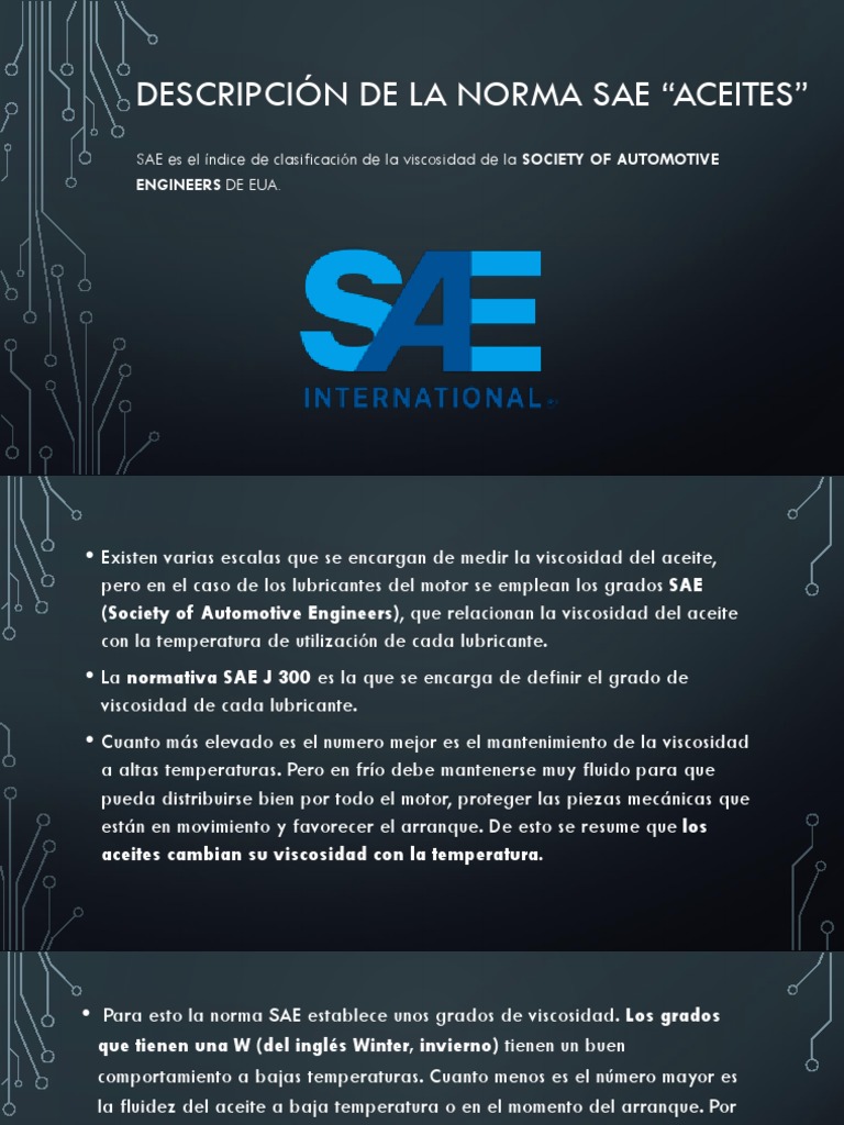 Descripcion de La Norma Sae y API | Lubricante | Viscosidad