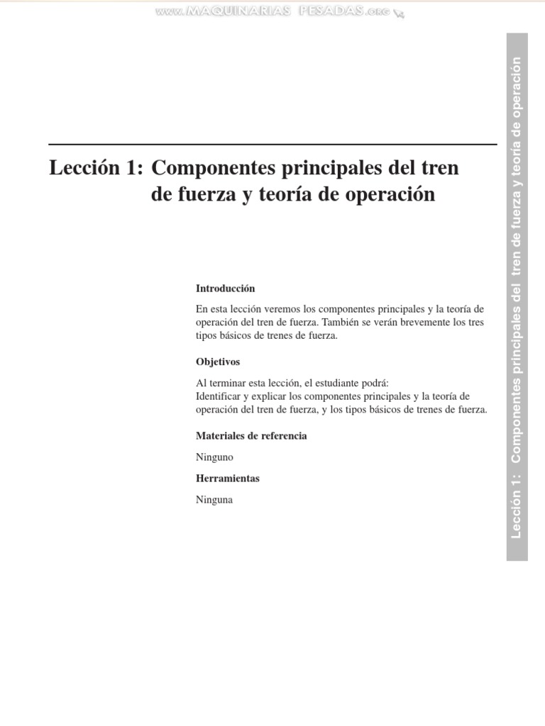 Manual Tren Fuerza Caterpillar Componentes Funciones Mecanismos ...