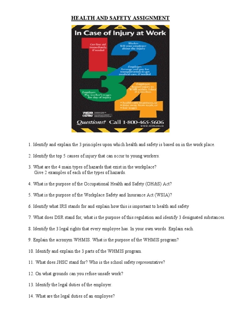 Health & Safety Assignment 1 | PDF | Personal Protective Equipment ...