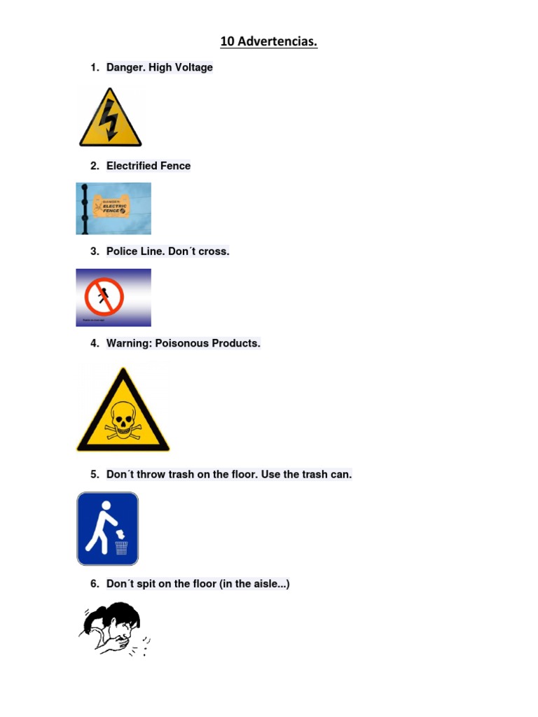 10 Bilingual Warnings and Rules | PDF