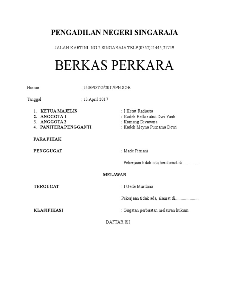 Berkas Perkara | PDF | Hukum