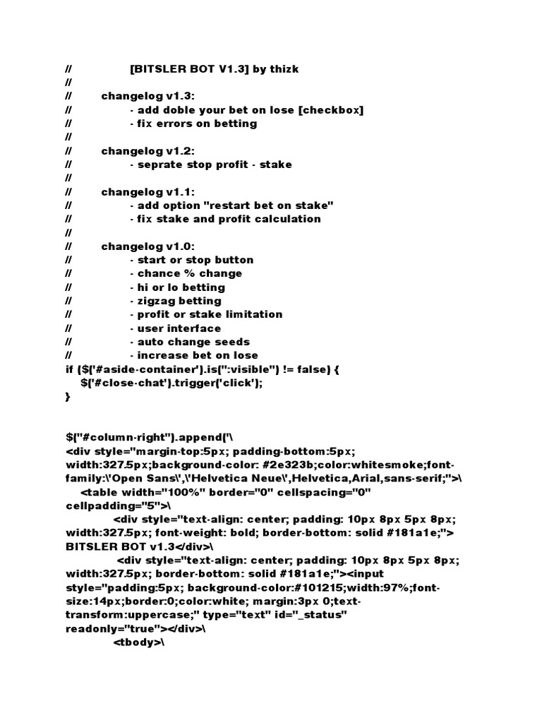 Best Bitsler Bot | PDF | Computing | Computing And Information Technology