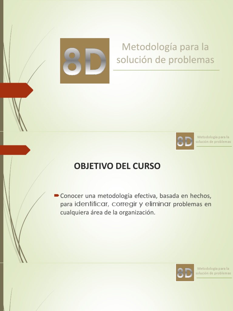 8D Ocho Disciplinas | PDF | Metodología | Compania de motores ford 8D Ocho Disciplinas | PDF | Metodología | Compania de motores ford
