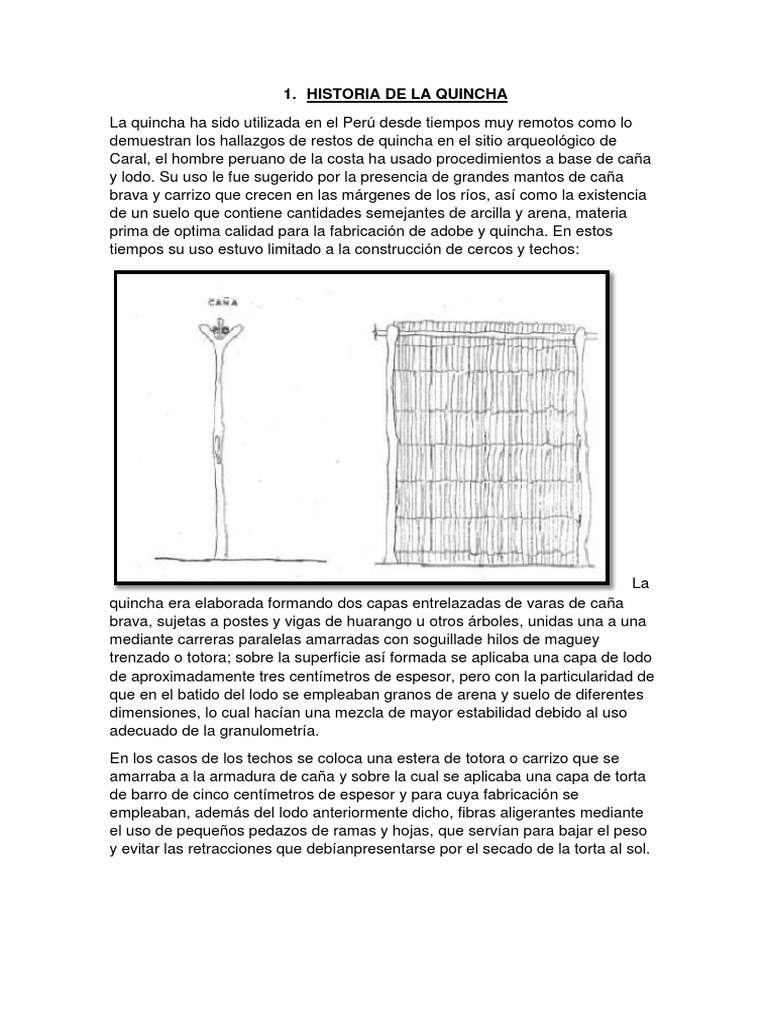 Historia de La Quincha | PDF | Materiales de construcción | edificio