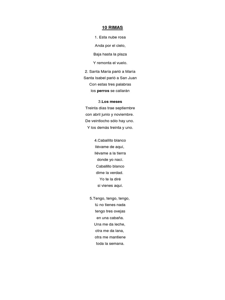 10 Rimas | PDF | Ocio