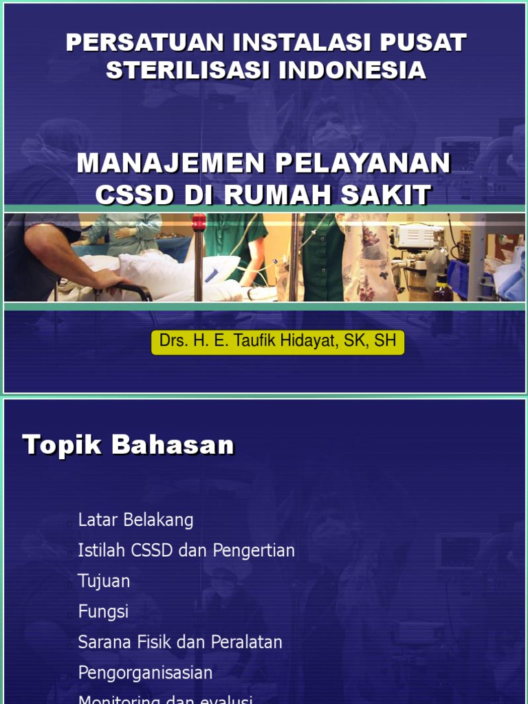 Manajemen Pelayanan CSSD Di Rumah Sakit - Drs. H. E .Taufik Hidayat ...