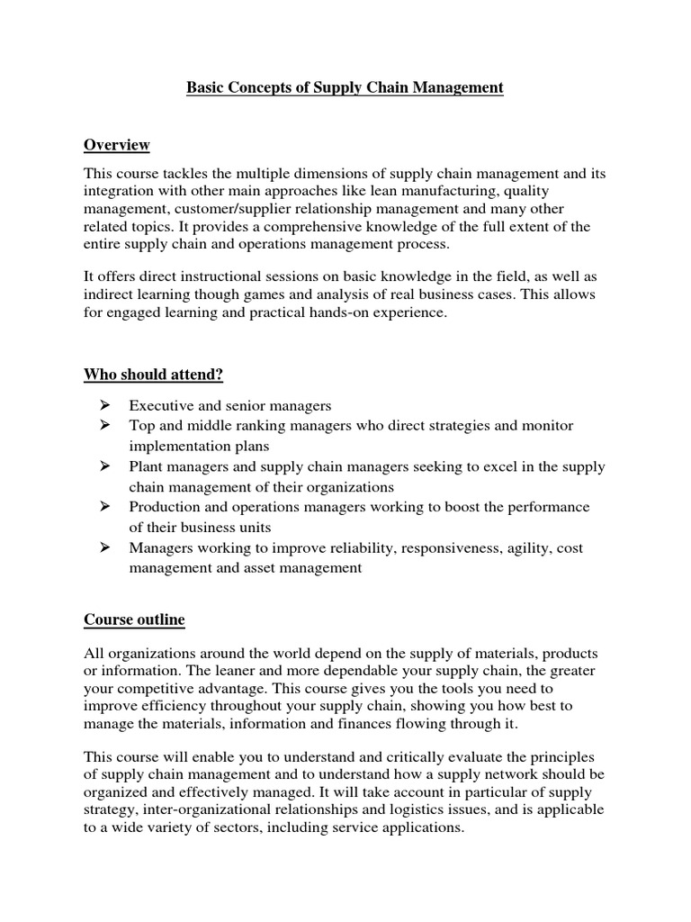 Introduction to Supply Chain Management | Supply Chain | Supply Chain ...