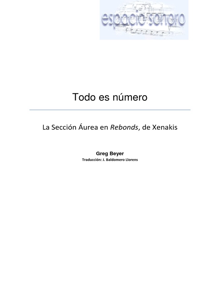 Sección Áurea en Rebonds de Xenakis | PDF | Ritmo | Melodía