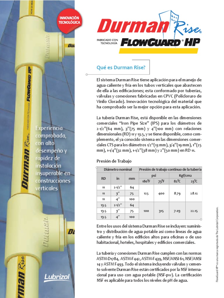 Ficha Tecnica Durman Rise | Aluminio | Tubería (Transporte fluido)