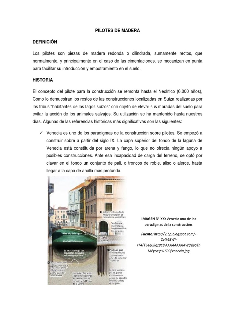 Pilotes de Madera | PDF | Fundación (Ingeniería) | Madera