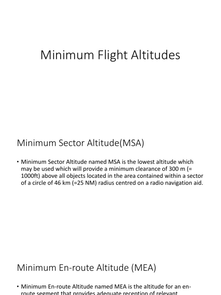 Minimum Flight Altitudes | PDF | Computers