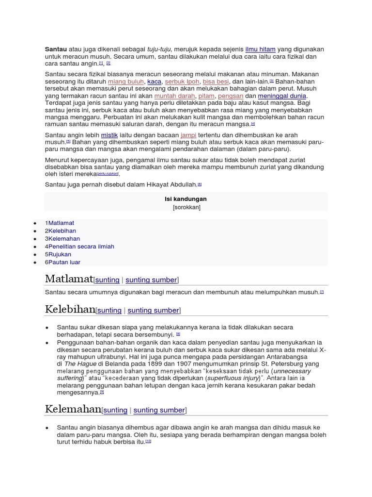 Santau: Ilmu Hitam Beracun dan Metodenya | PDF