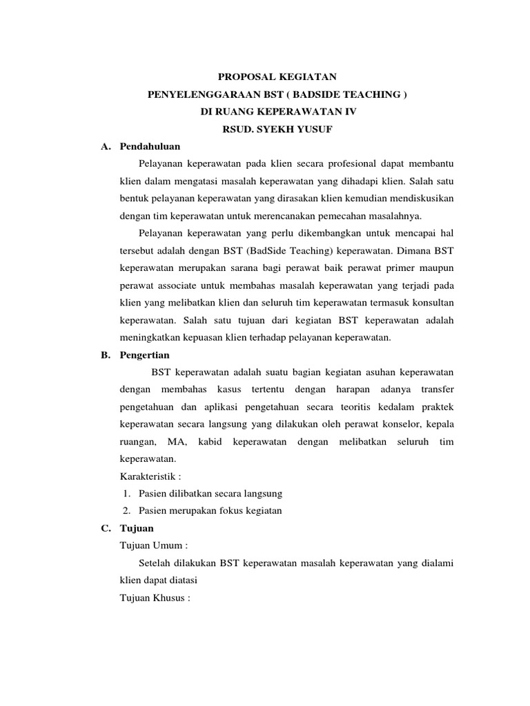 Proposal Kegiatan BST | PDF