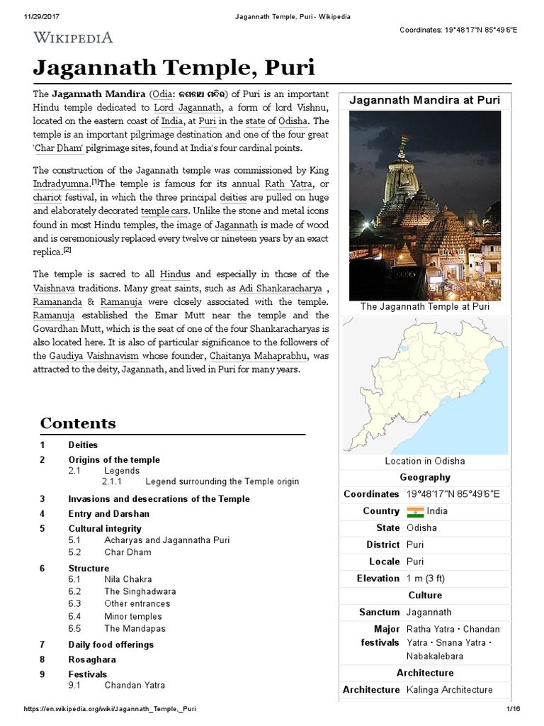 Jagannath Temple, Puri | PDF | Vaishnavism | Indian Religions
