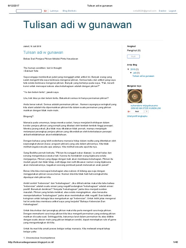 Tulisan Adi W Gunawan | PDF