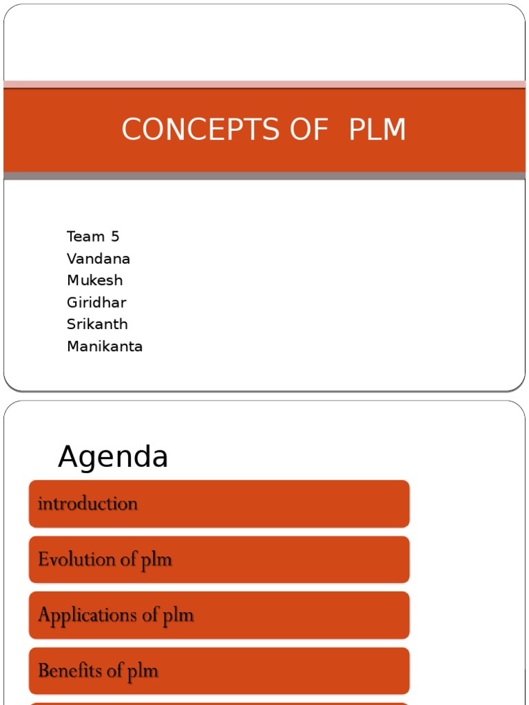 Concepts of PLM: Team 5 Vandana Mukesh Giridhar Srikanth Manikanta | PDF