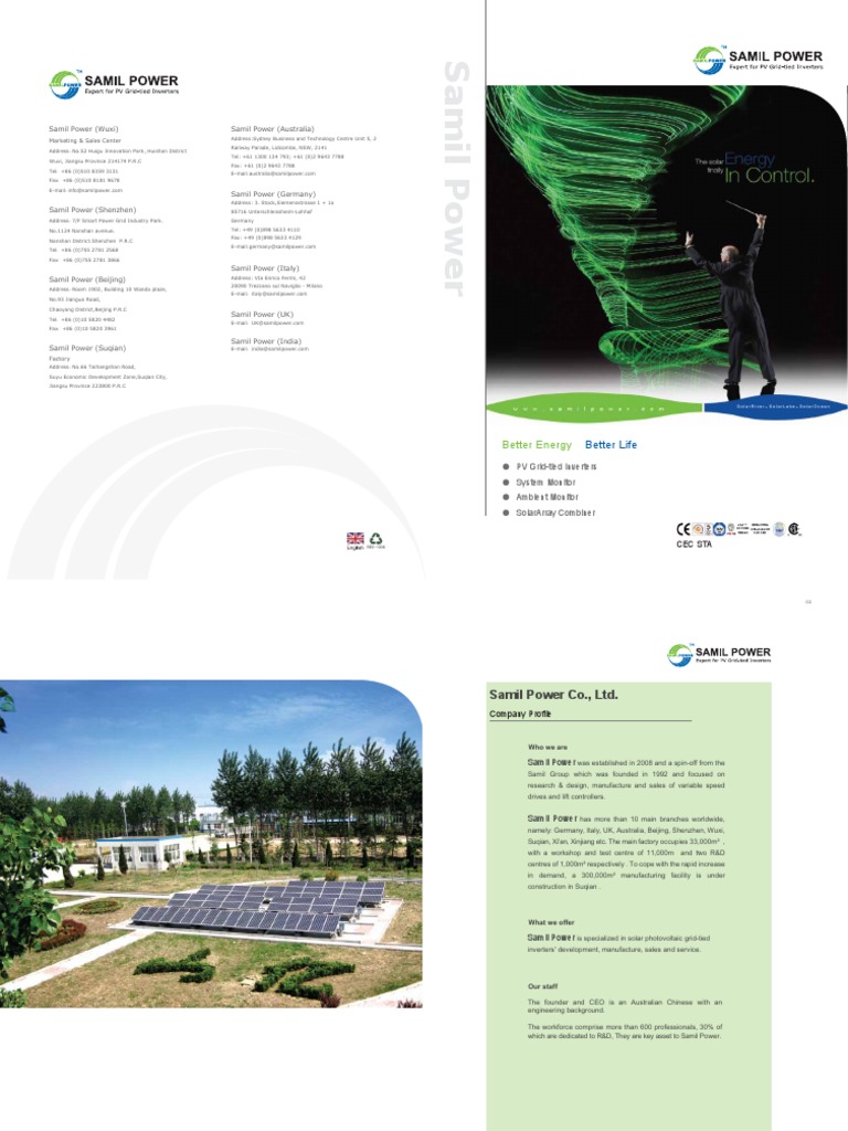 Samil Power Inverter Catalogue Brochure | PDF | Photovoltaics | Power ...