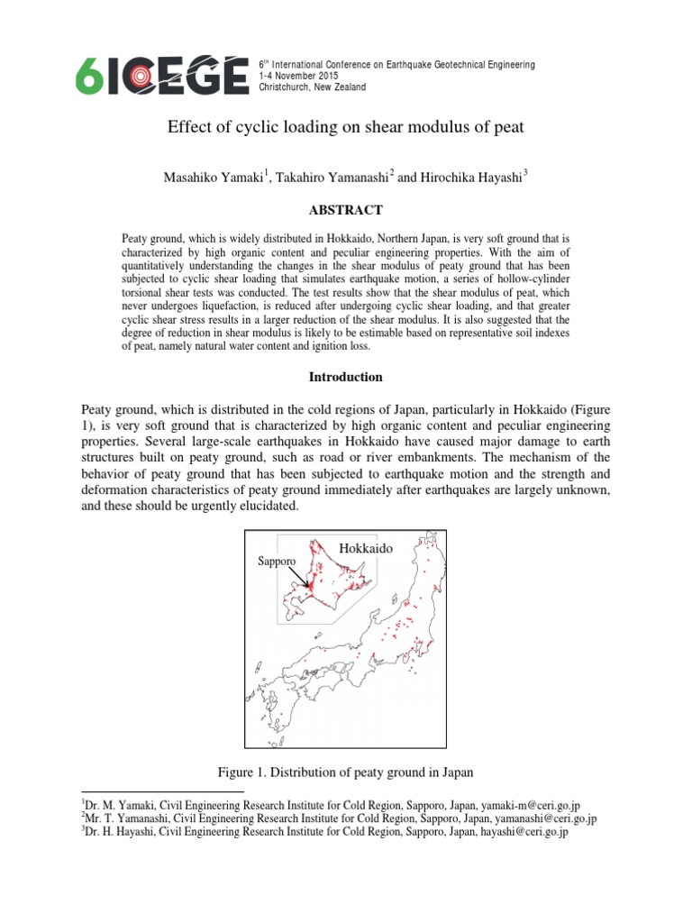 Effect of Cyclic Loading On Shear Modulus of Peat | PDF | Shear Stress ...