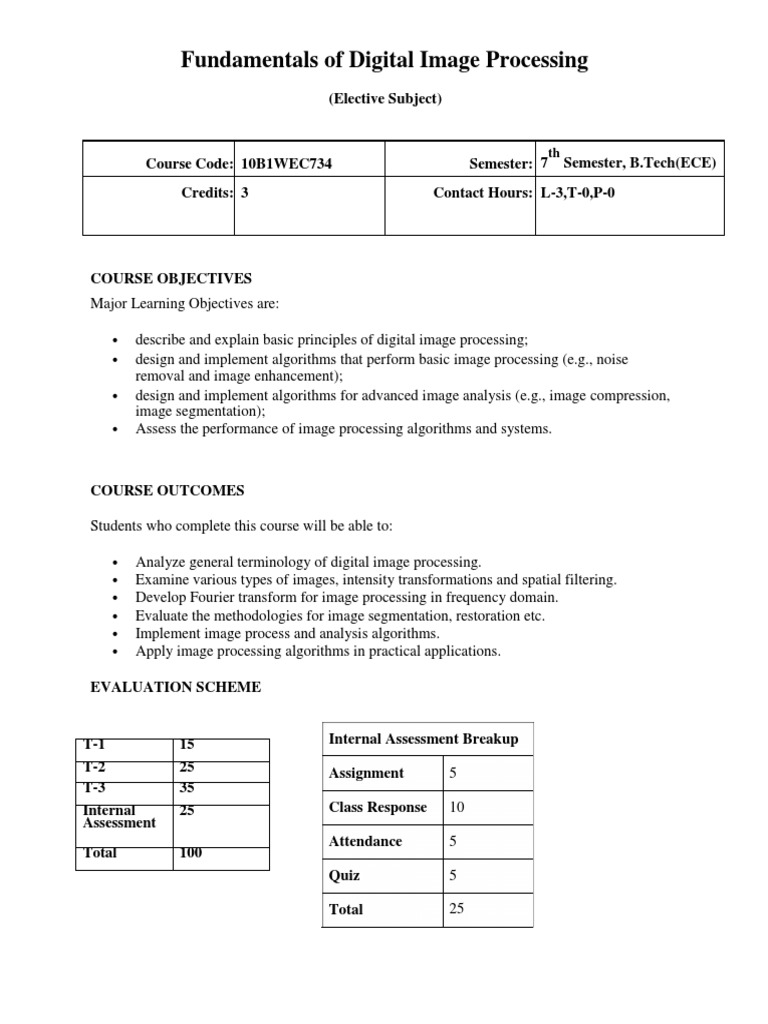 ILO of DIP | PDF | Data Compression | Signal Processing
