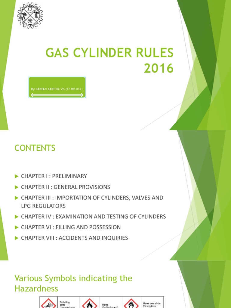 Gas Cylinder Rules 2016 Overview | PDF | Valve | Gases
