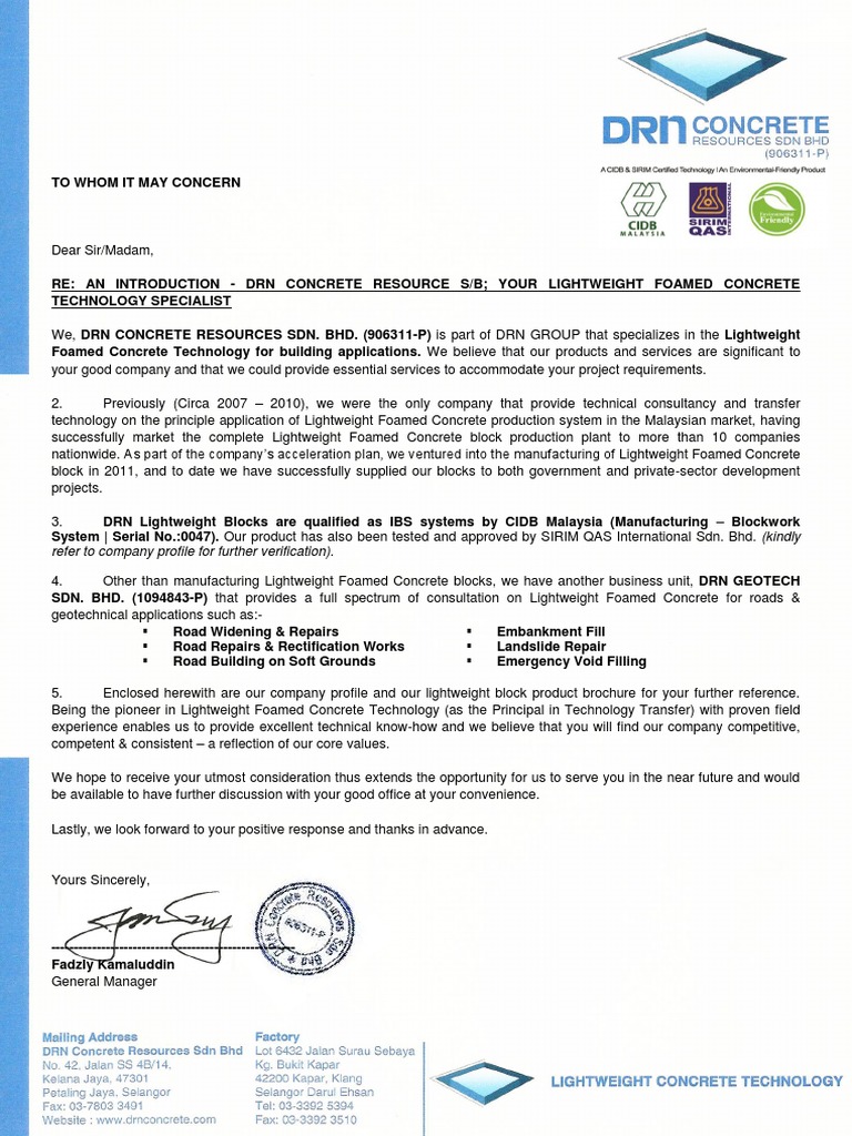 DRN Concrete Resources SB - An Introduction | PDF | Concrete | Business