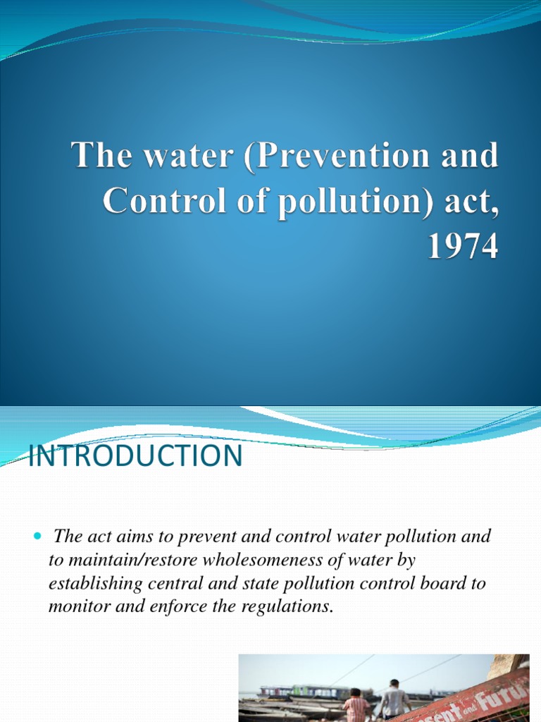 Prevention And Control Of Water Pollution