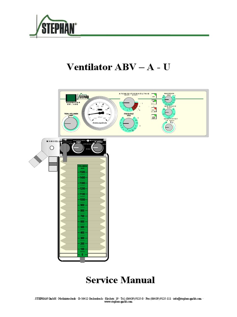 Stephan Ventilator ABV - Service Manual PDF | PDF | Exhalation | Breathing