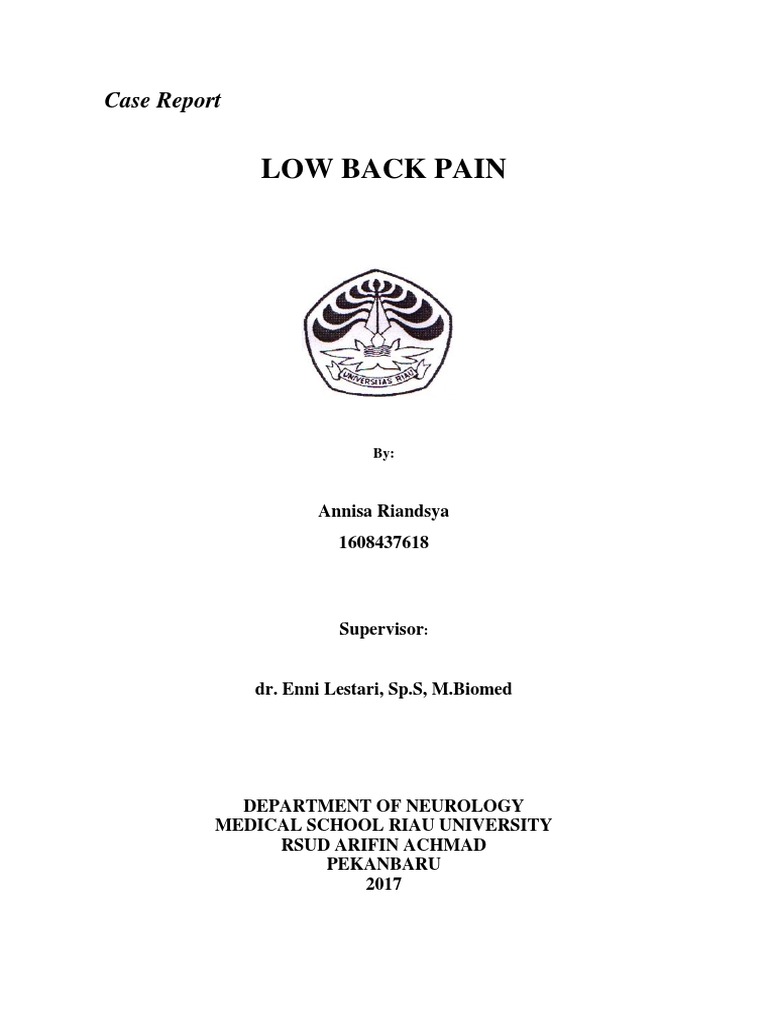 Low Back Pain: Case Report | PDF | Vertebra | Inflammation