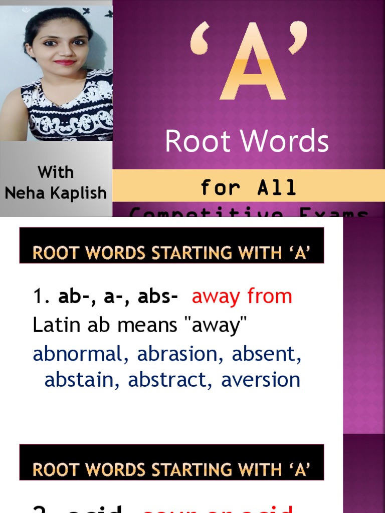 Root Words for Competitive Exams | PDF | Art