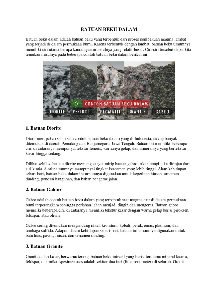 BATUAN BEKU DALAM DAN LUAR | PDF