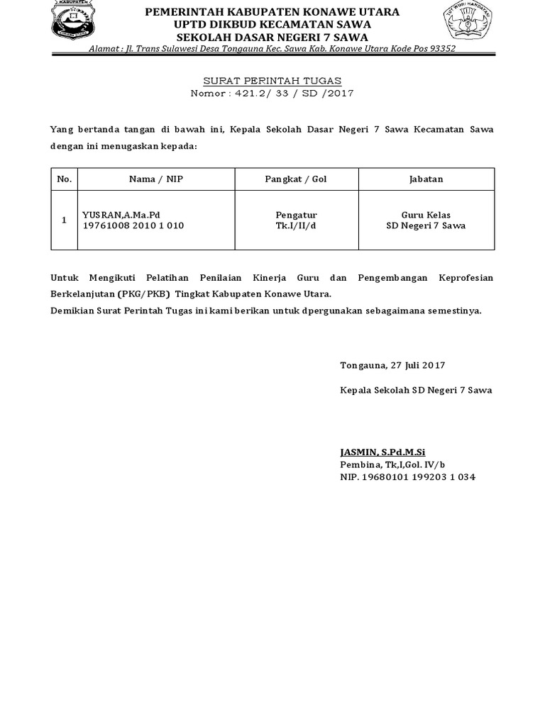 SPPD Camat Sawa | PDF